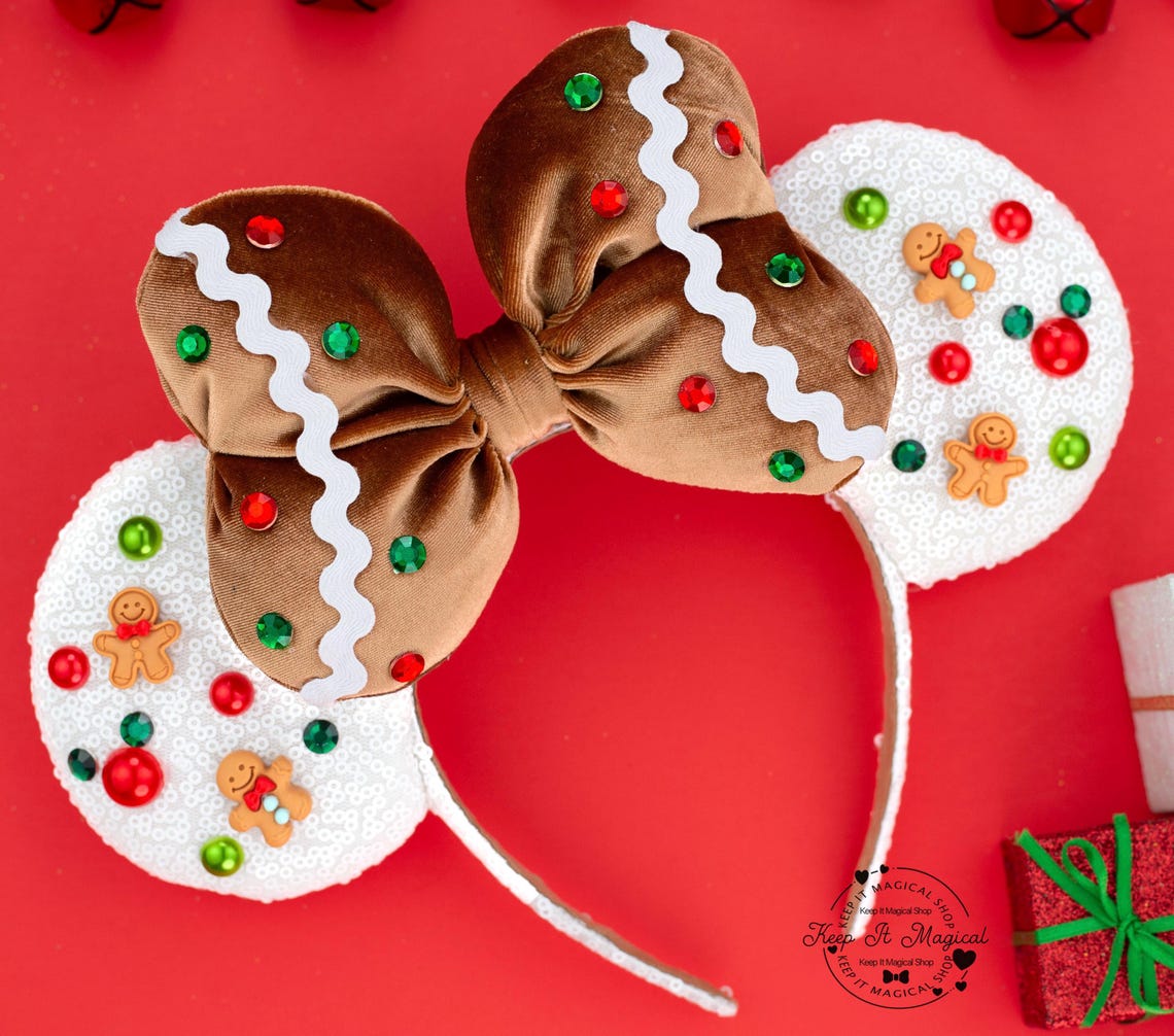 Christmas Minnie Ears Gingerbread Mickey Ears Gingerbread Ears ...