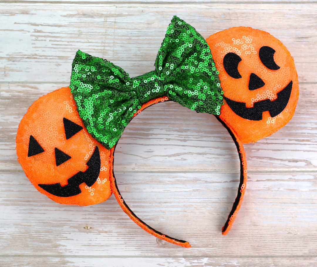 Halloween Minnie Mouse Ears Pumpkin Mickey Mouse Ears Jack - Etsy