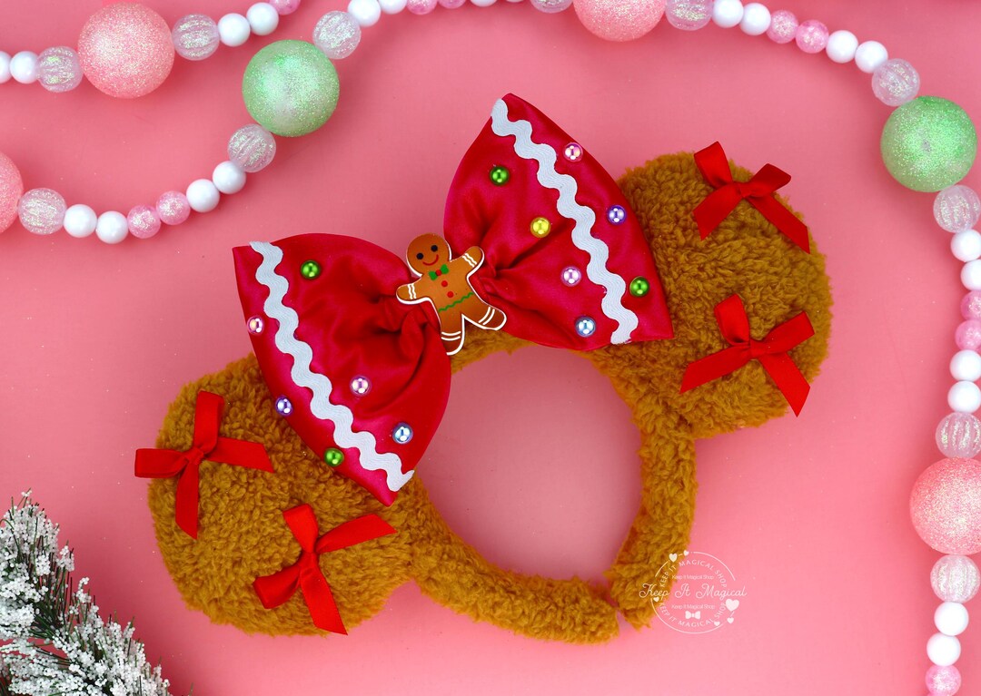 Christmas Mickey Ears Gingerbread Minnie Ears Gingerbread Ears Red ...