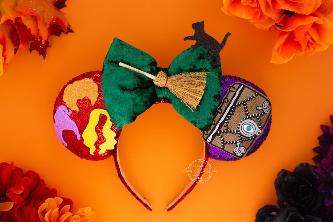 Hocus Pocus Ears Inspired Sanderson Sister Mickey Ears Hocus Pocus Book ...