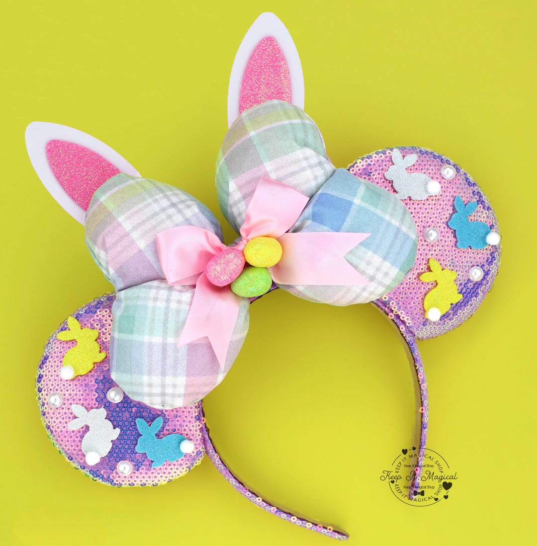Easter Mickey Ears Bunny Easter Minnie Ears Easter Bow Bunny Minnie ...