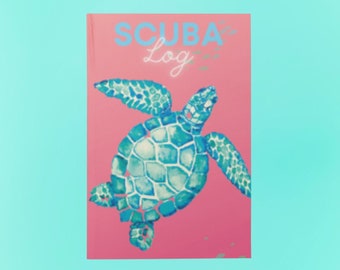 Scuba Dive Logbook Sea Turtle Blue Log Book for Women - Etsy