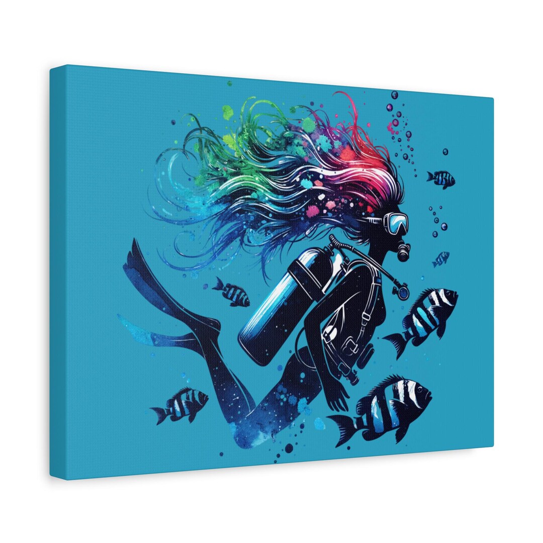 Scuba Girl Home Decor Matte Canvas - Gift for Scuba Divers - Etsy