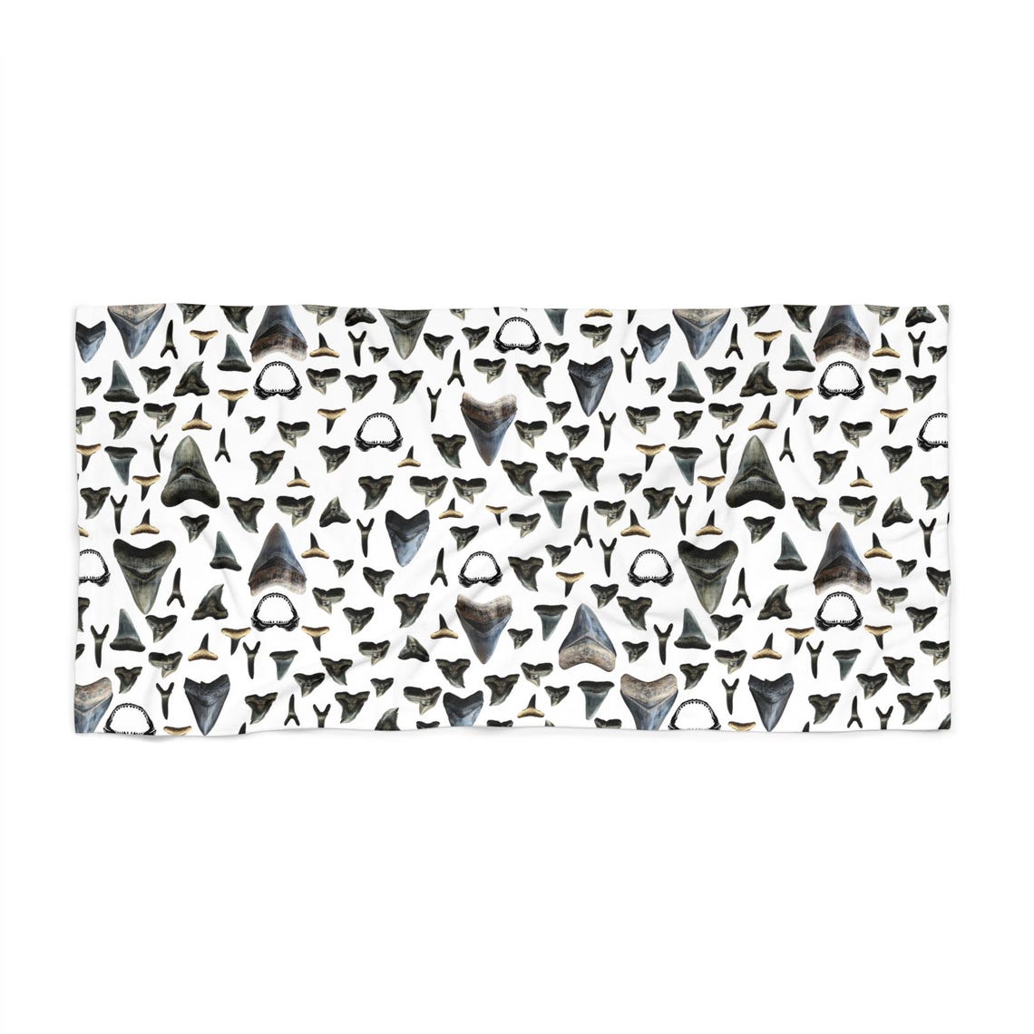Shark Tooth Identification Beach Towel - Gift for Scuba Divers - Shark ...
