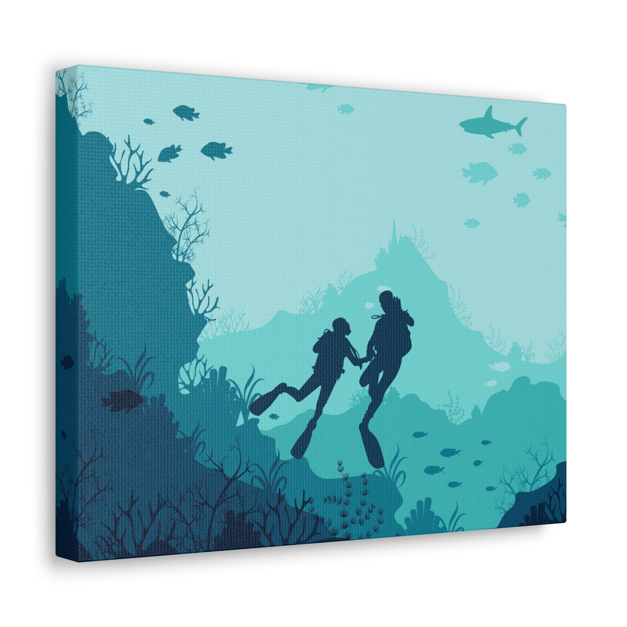 Scuba Diver Wall Art Deep Ocean Canvas Scuba Decor - Etsy