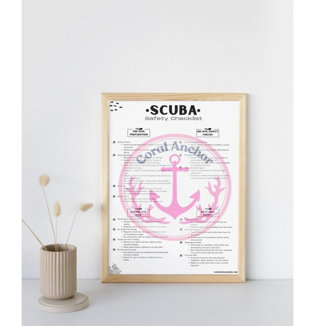 Scuba Diving Safety Checklist - Scuba Dive Shop Accessories - Digital ...