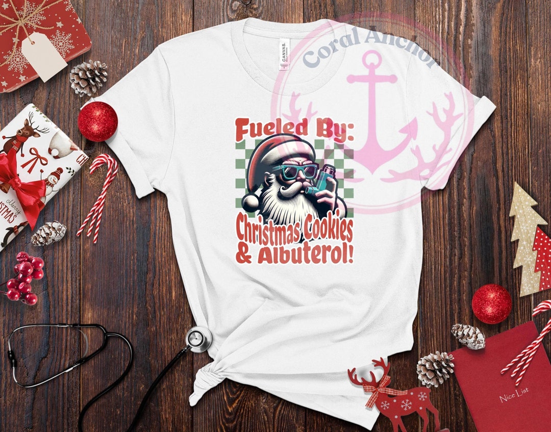 Respiratory Therapist Retro Christmas Shirt - Albuterol Shirt - Inhaler ...