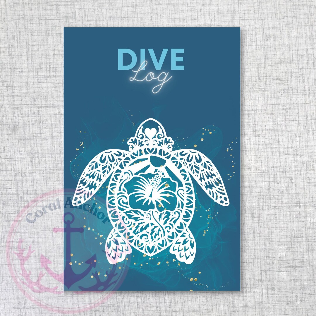 Scuba Dive Logbook, Sea Turtle, Blue Log Book, for Women - Etsy