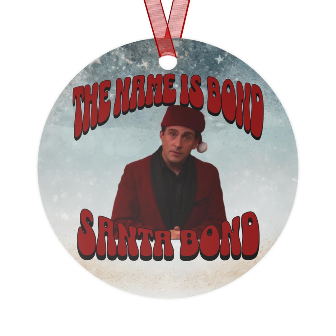 Michael Scott the Office Christmas Metal Ornament - Santa Bond - Etsy