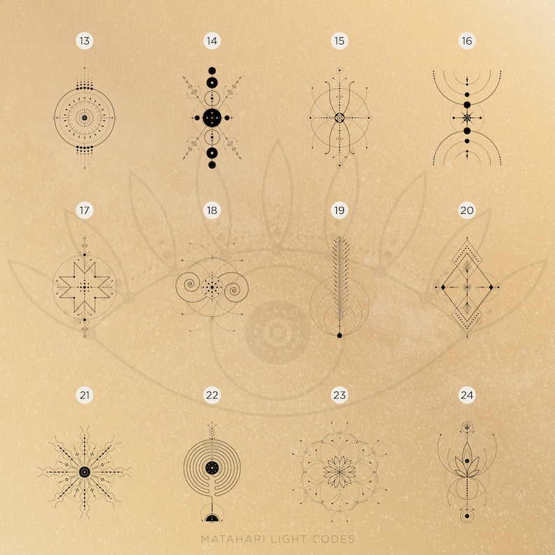 TATTOO TICKET Digital Download Sacred Geometry Light Codes Cosmic High ...