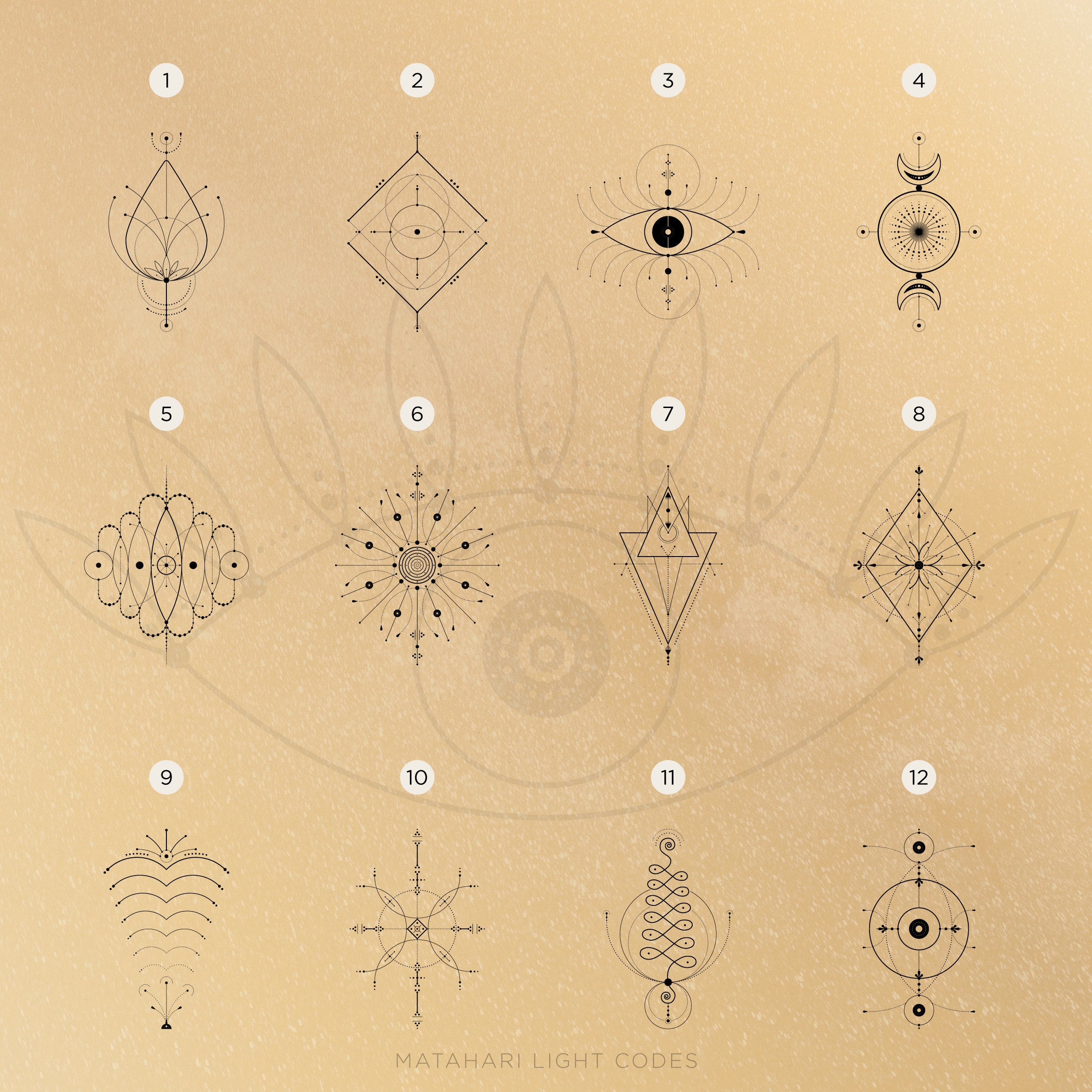 TATTOO TICKET Digital Download Sacred Geometry Light Codes Cosmic High ...