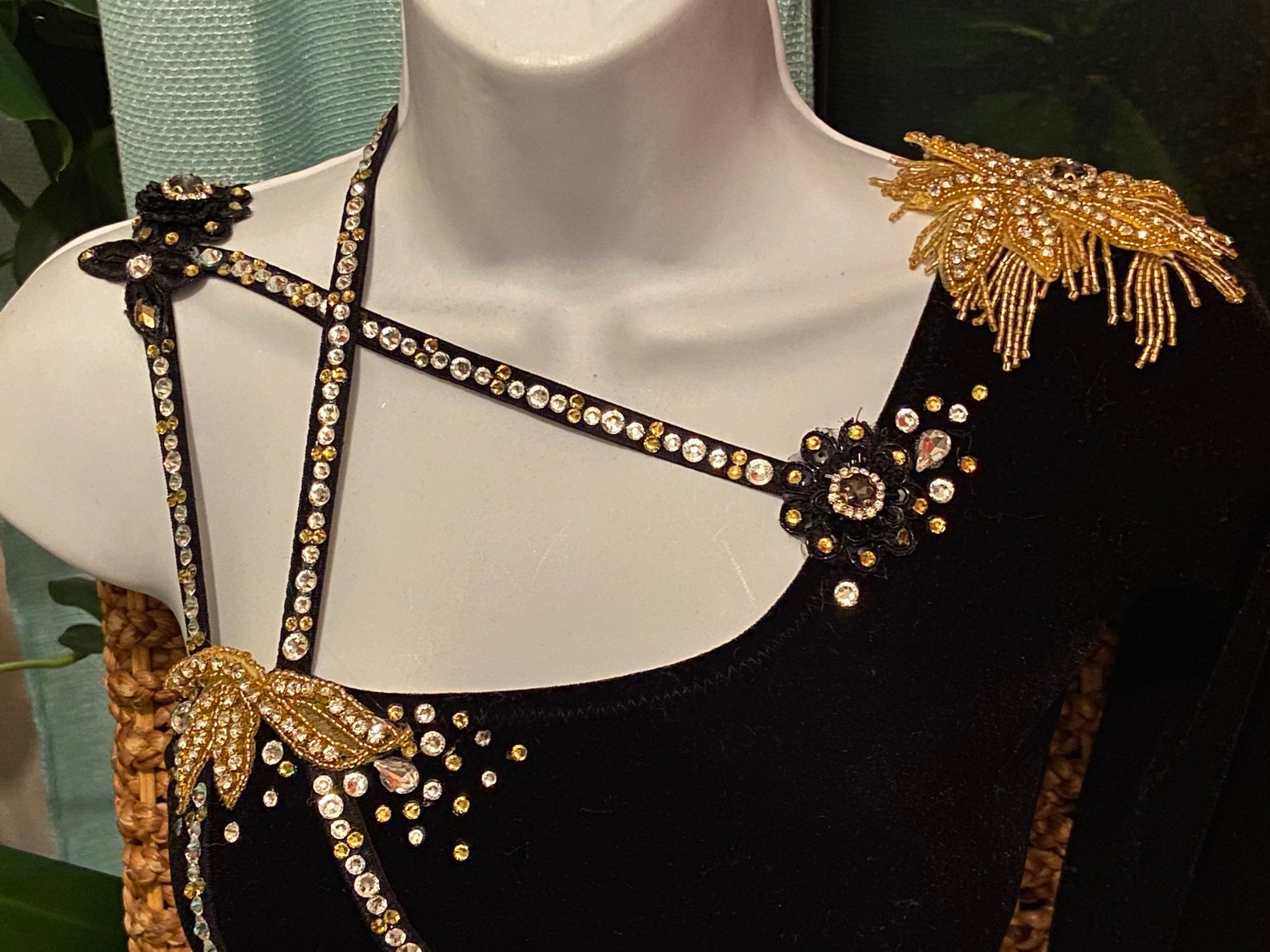 Black Jazz Solo Costume. Black and Gold Jazz Dance Costume. Custom Jazz ...