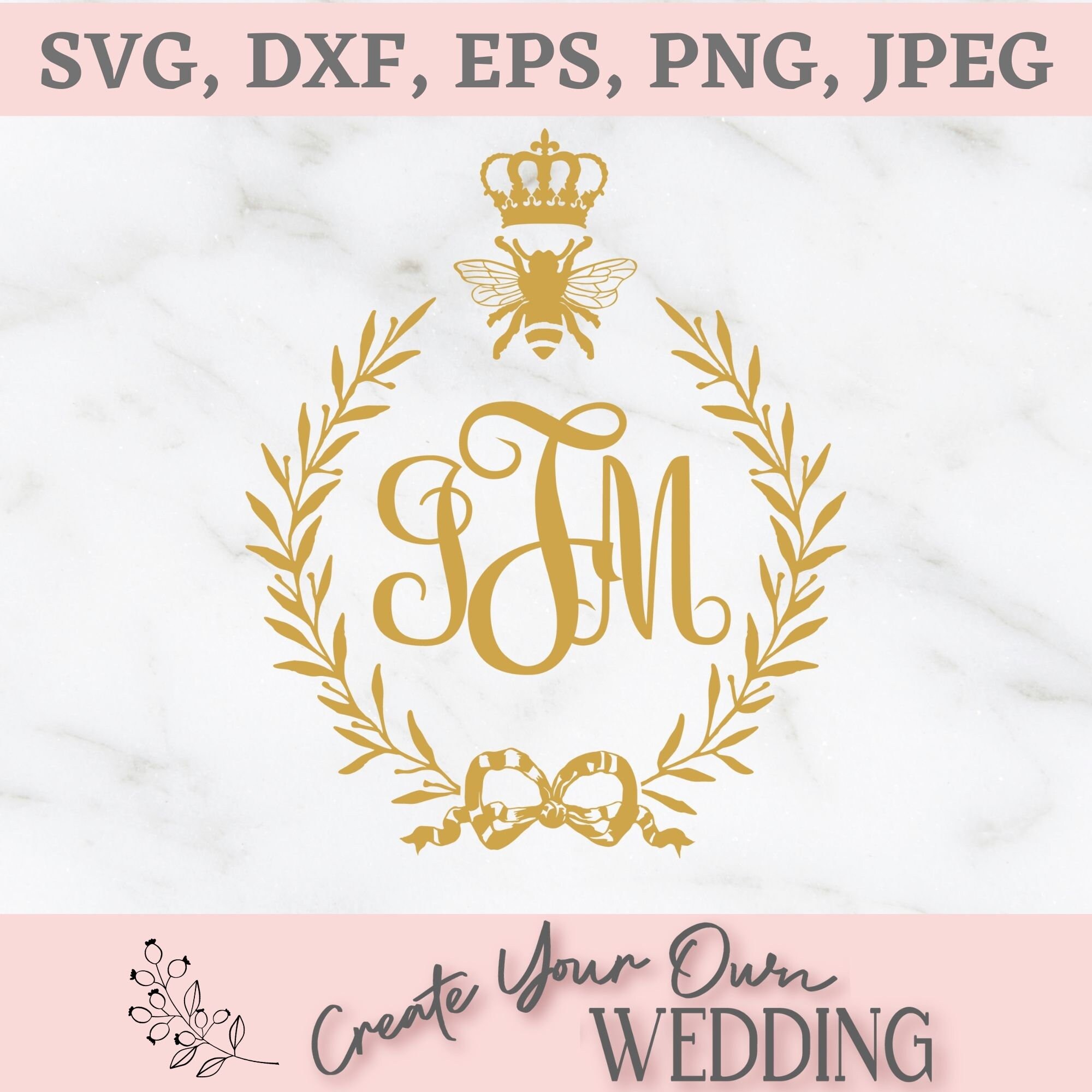 Monogram Frame SVG, Wedding Logo SVG, Wedding Monogram Frame SVG ...