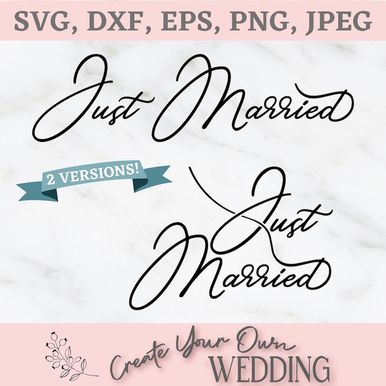 Just Married Wedding SVG Just Married Digital File Married - Etsy
