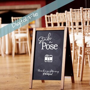 Strike a Pose Sign, Wedding Photo Sign SVG, Wedding Reception Photo ...