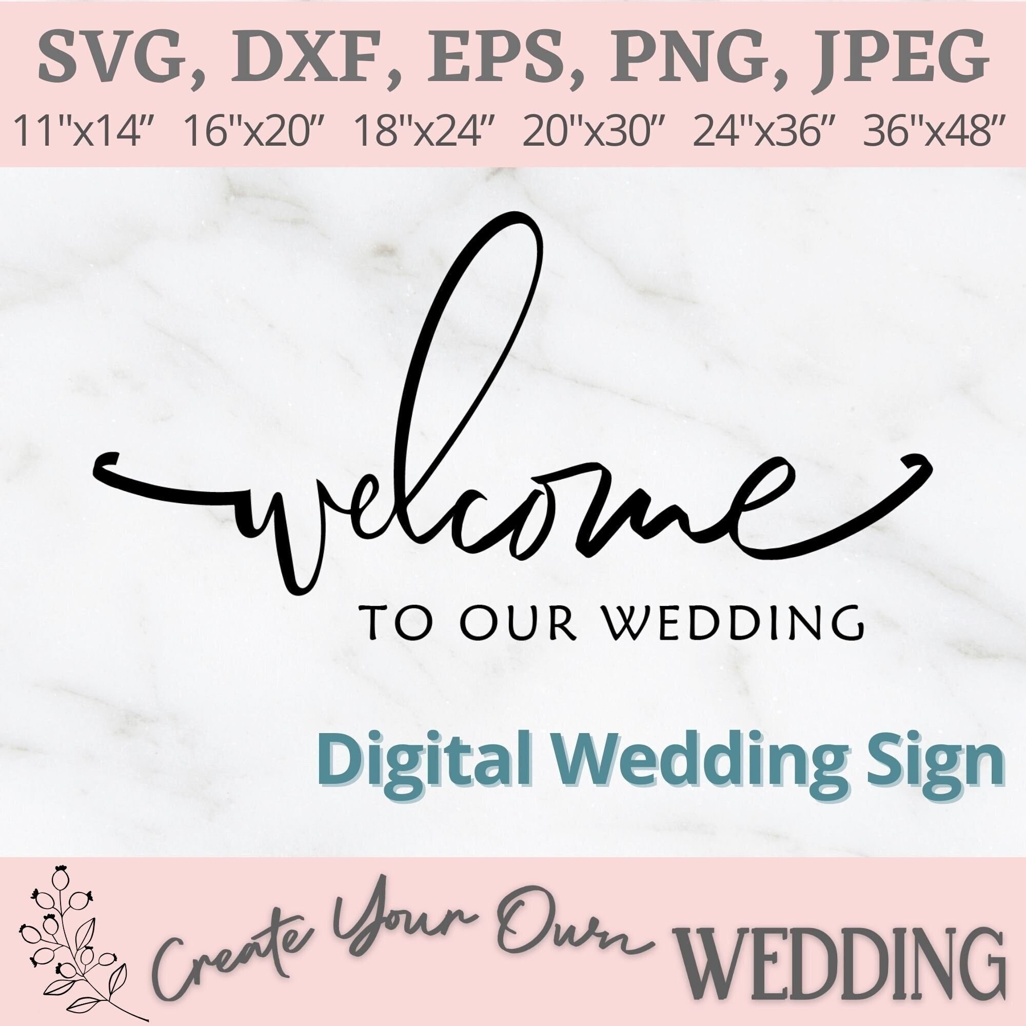 Welcome to Our Wedding Digital Welcome Sign Calligraphy - Etsy