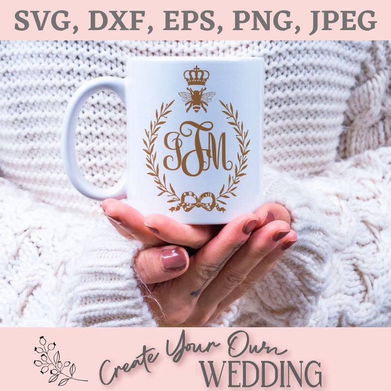 Monogram Frame SVG, Wedding Logo SVG, Wedding Monogram Frame SVG ...