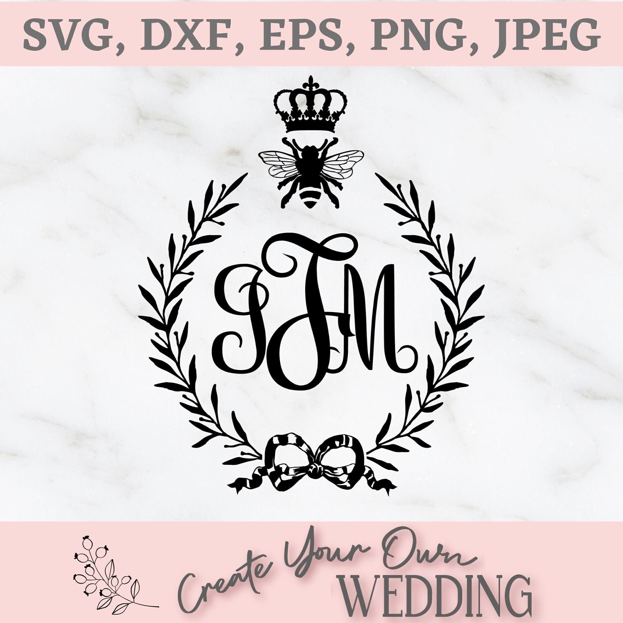 Monogram Frame SVG, Wedding Logo SVG, Wedding Monogram Frame SVG ...