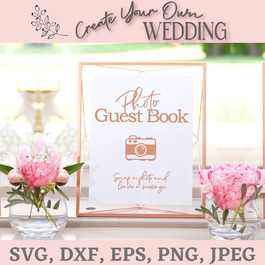 Photo Guest Book Sign SVG, Wedding Photo Book, DIY Photo Book, Photo ...