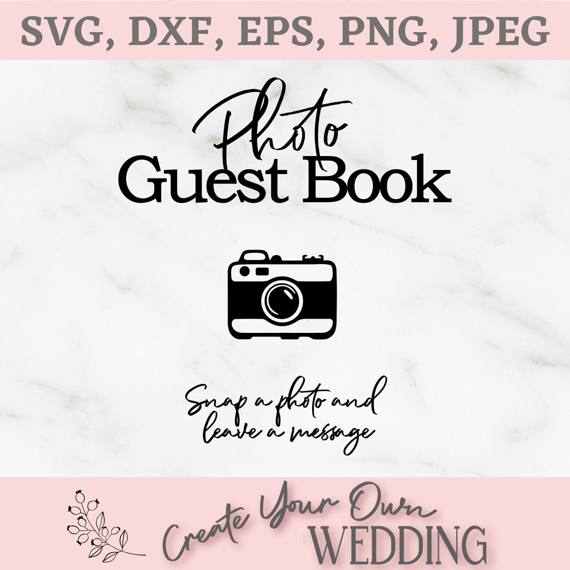 Photo Guest Book Sign SVG Wedding Photo Book DIY Photo Book - Etsy