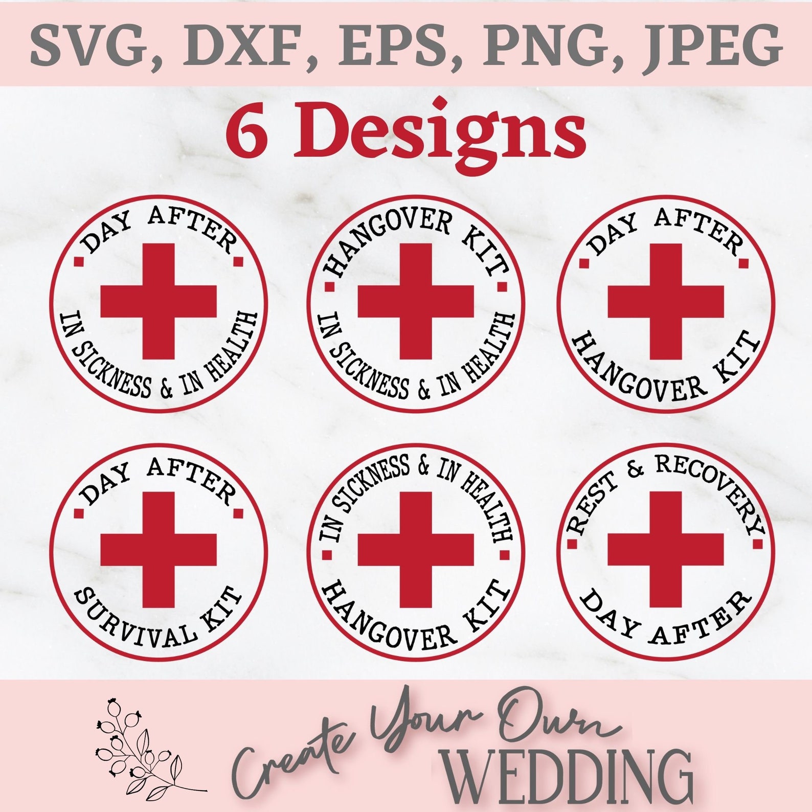 Hangover Kit SVG Wedding Survival Kit Day After SVG Favor - Etsy Canada