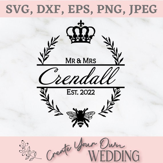 Split Monogram Frame SVG Split Name Frame SVG Family Name | Etsy