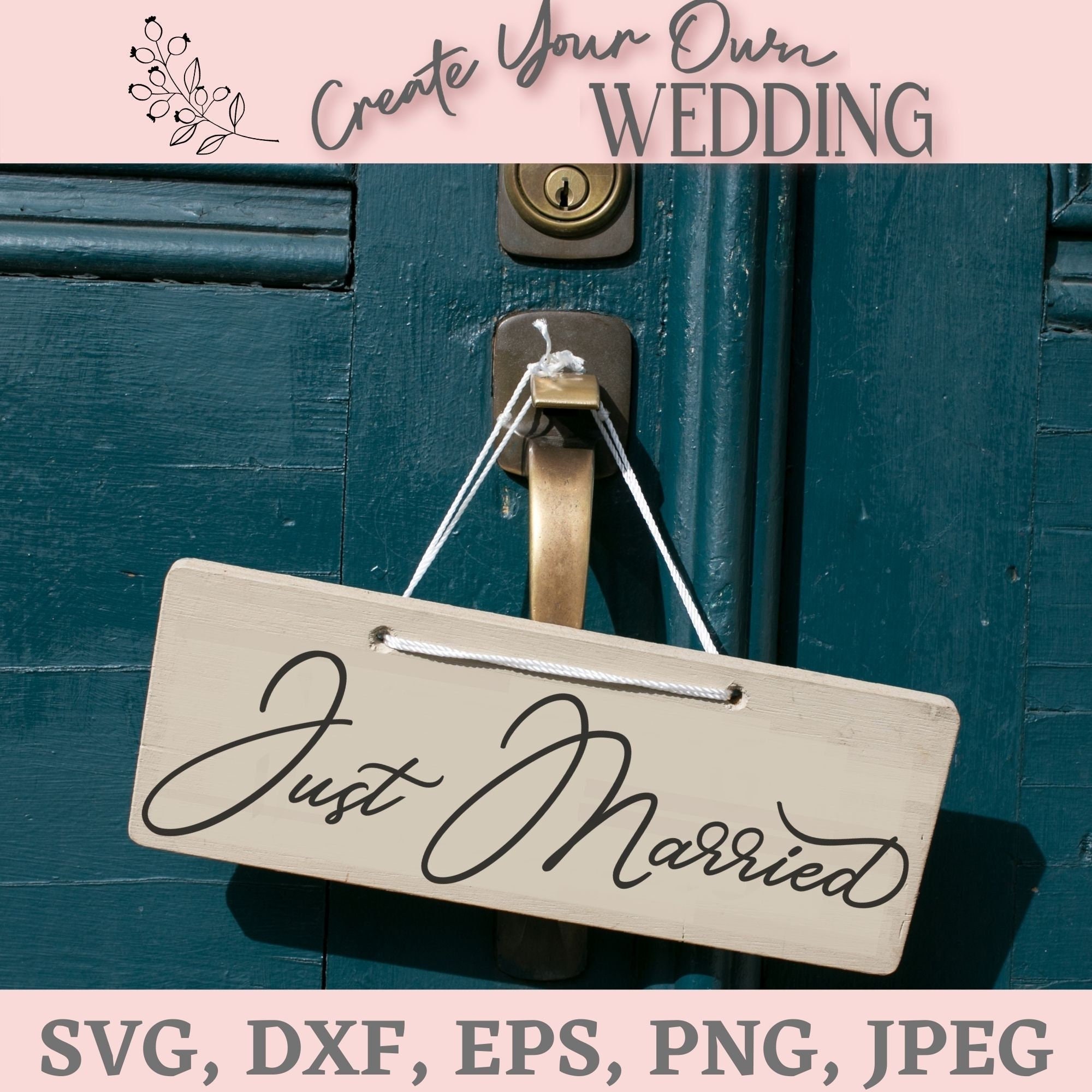 Just Married Wedding Sign Just Married Digital File Married - Etsy