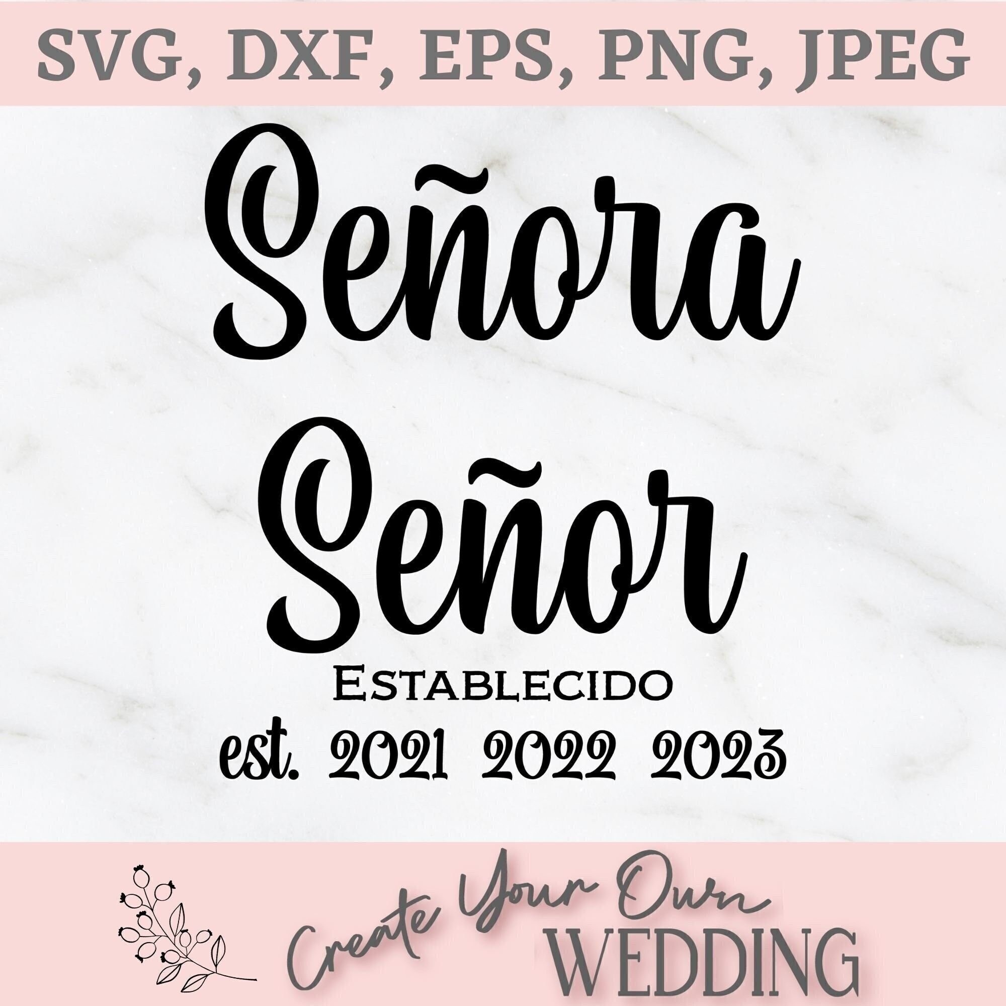 Señor Señora SVG Boda SVG Latina Wedding SVG Mexicana - Etsy