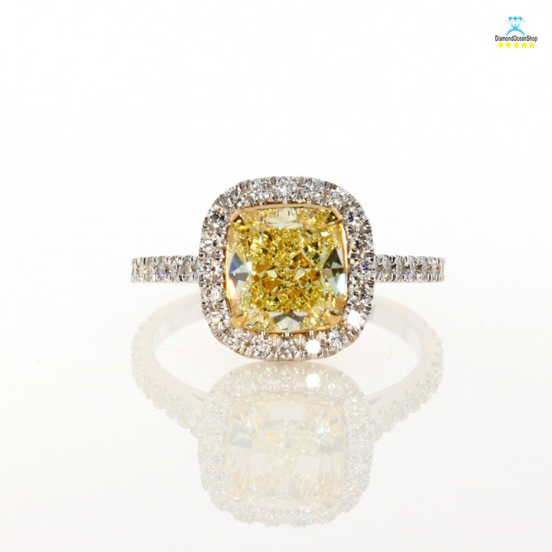 Fancy Yellow Moissanite Engagement Ring 14k Rose Gold Ring - Etsy