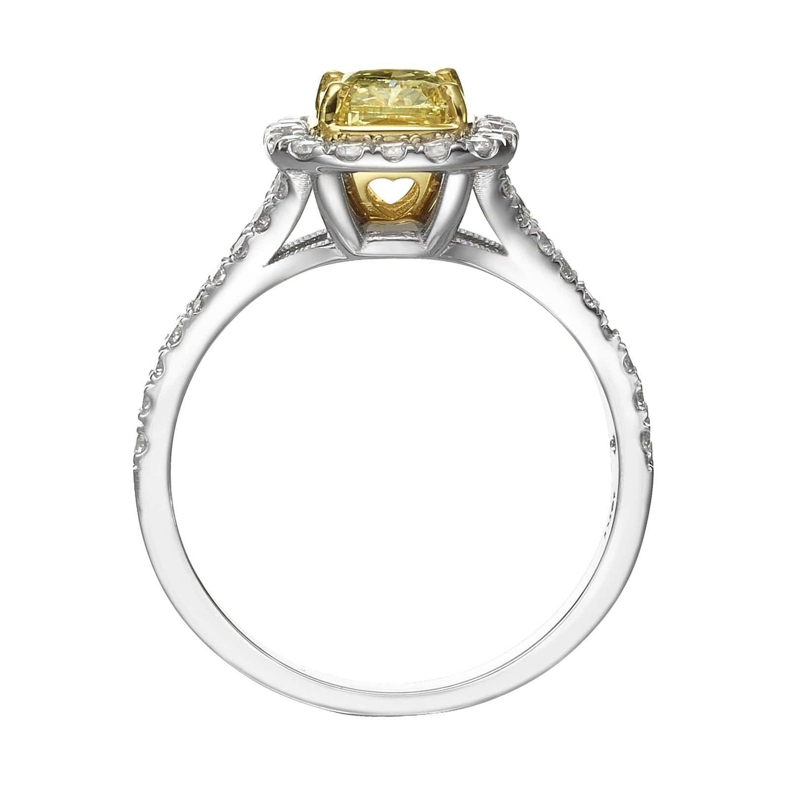 Fancy Yellow Moissanite Engagement Ring 14k Rose Gold Ring - Etsy