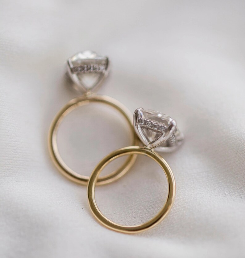 4.80CT Radiant Cut Engagement Ring Two Tone Solitaire Ring - Etsy