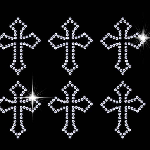 Rhinestone Cross Transfer - Etsy