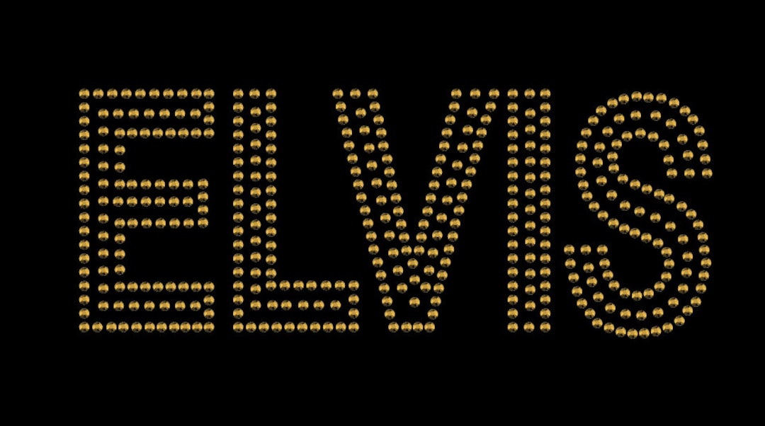 Large Gold Elvis Sparkling Diamonte Rhinestone Iron on Ready-made ...