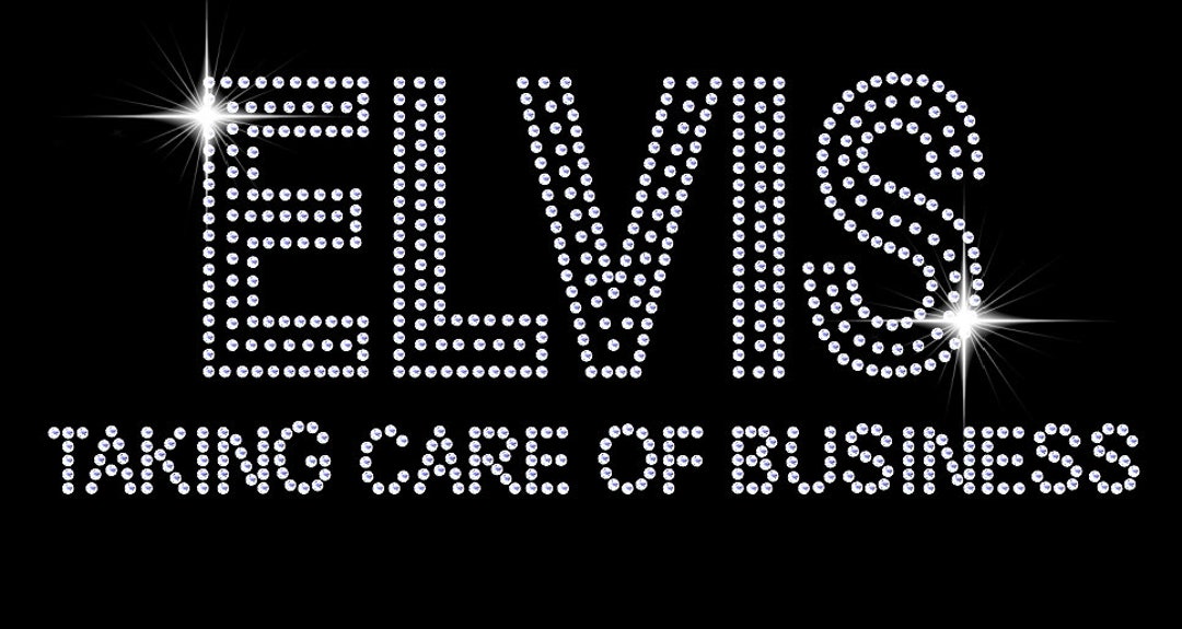 Elvis Sparkling Diamonte Rhinestone Iron on Ready-made Transfer ...