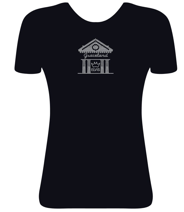 Graceland Elvis Presley Sparkling Diamonte Rhinestone Iron on Ready ...