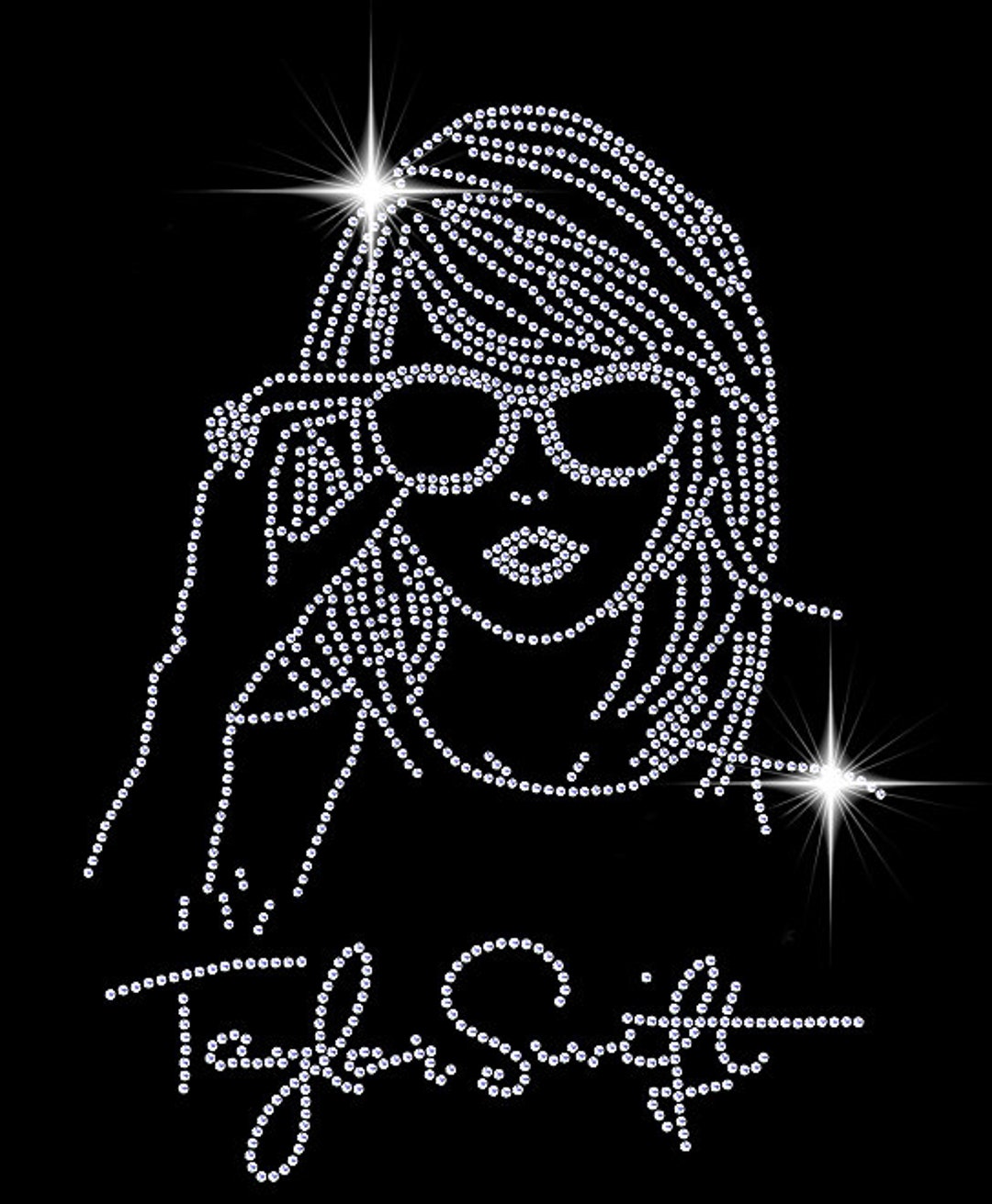 Iron on - Taylor Swift Portrait Diamonte Rhinestone Iron on Ready-made ...