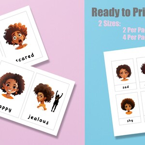 Emotions Flashcards, Feelings Flash Cards, Black Girl, Montessori ...