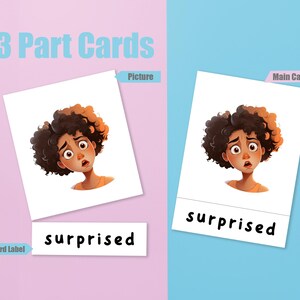 Emotions Flashcards, Feelings Flash Cards, Black Girl, Montessori ...