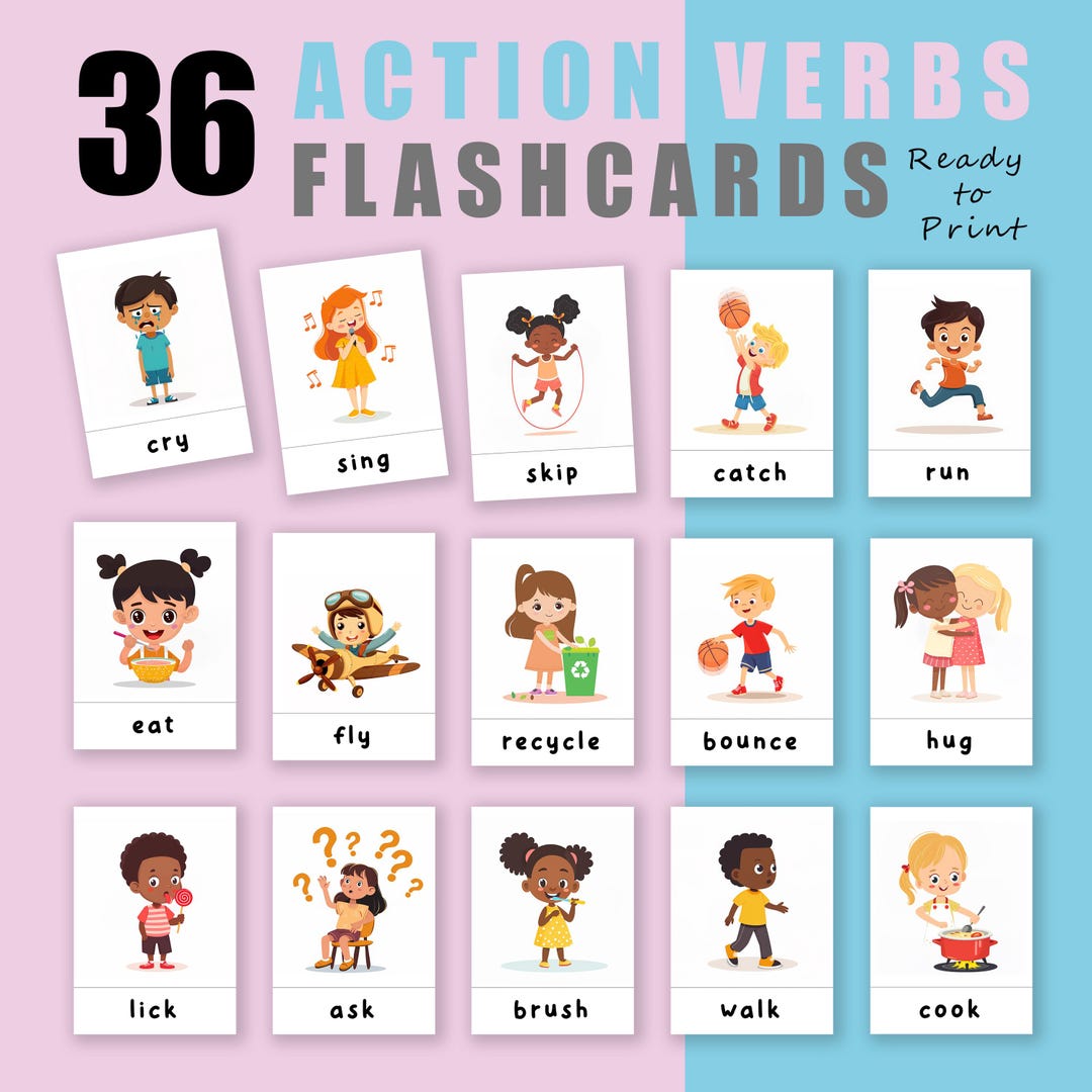 Tarjetas didácticas de verbos de acción, Tarjetas de sentimientos ...