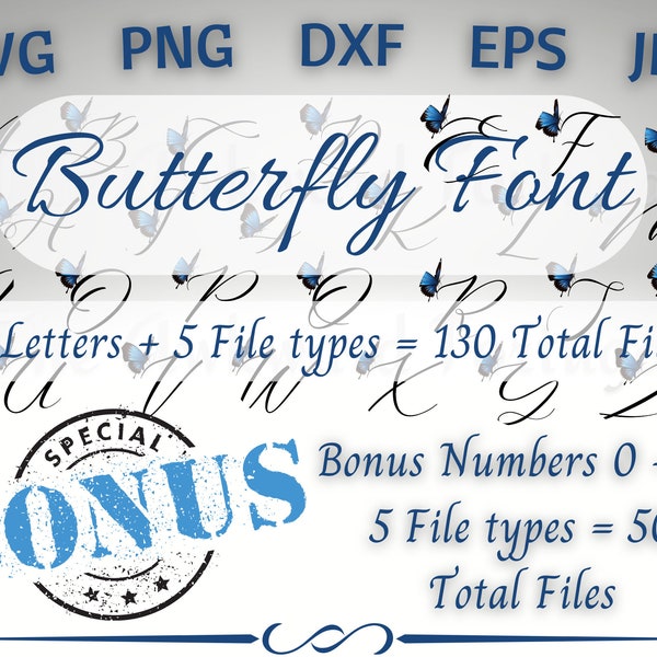 Butterfly Font Svg - Etsy