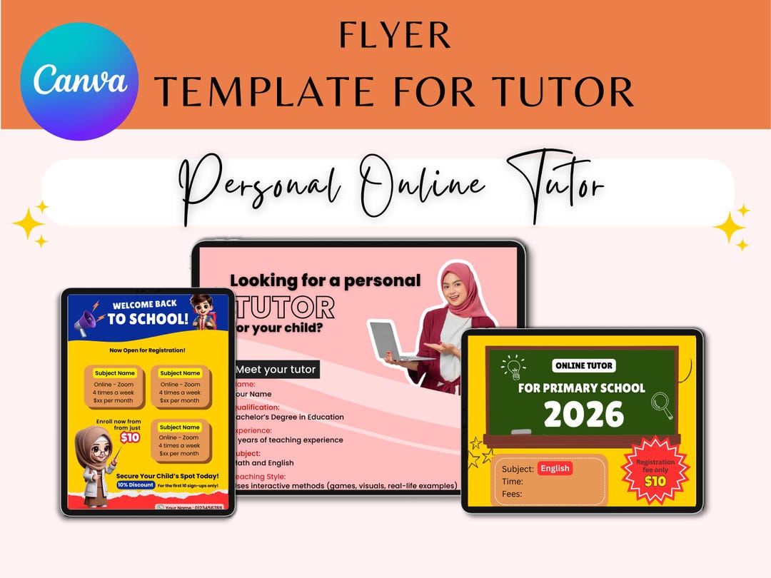 Customizable Tutor Flyer Template for Effective Teaching Promotion ...