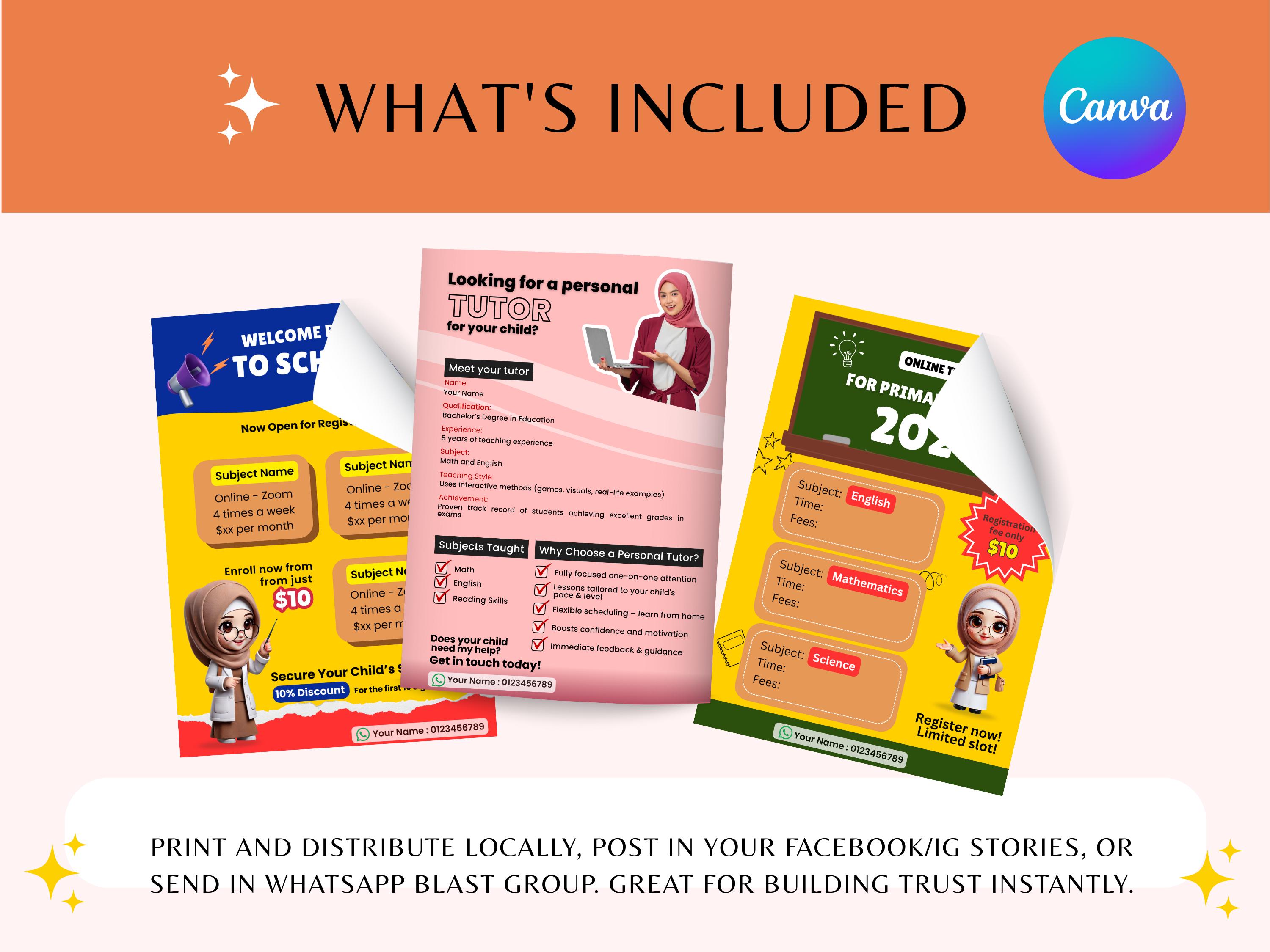 Customizable Tutor Flyer Template for Effective Teaching Promotion ...