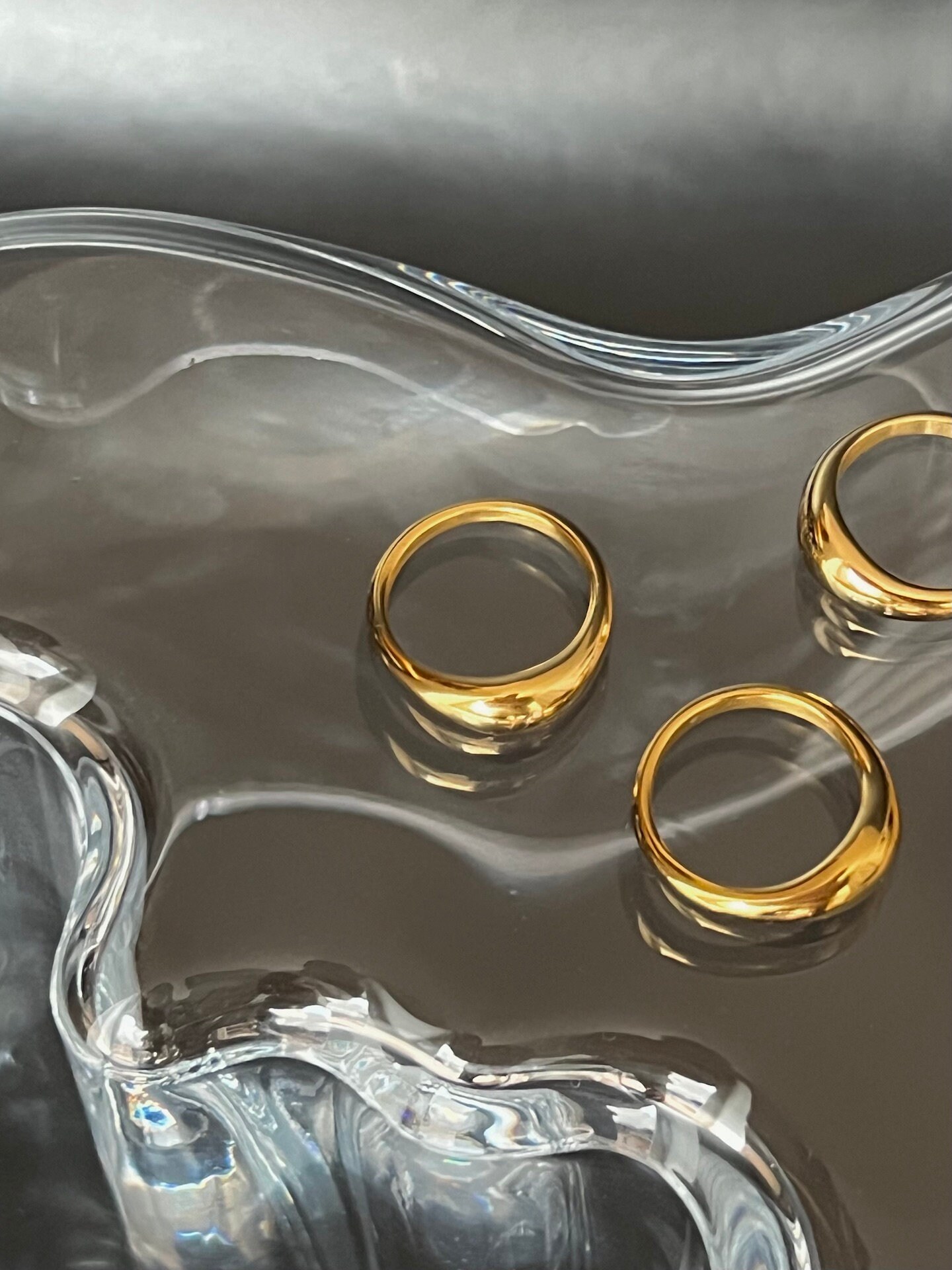 18K Gold Filled Irregular Wavy Ring | Chunky Waterproof Rings ...