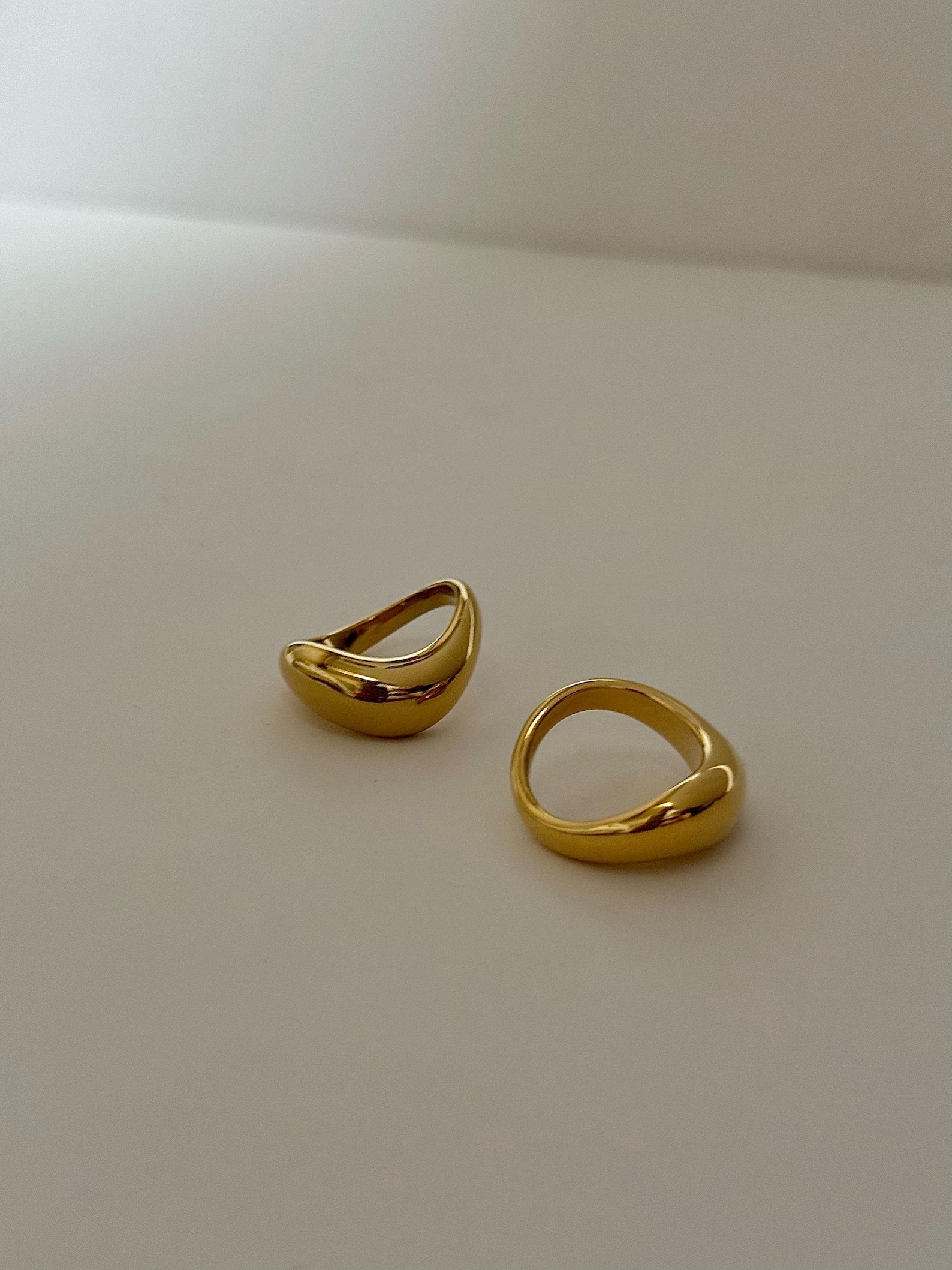 18K Gold Filled Chunky Curvy Wave Ring | Bold Timeless Golden Statement ...