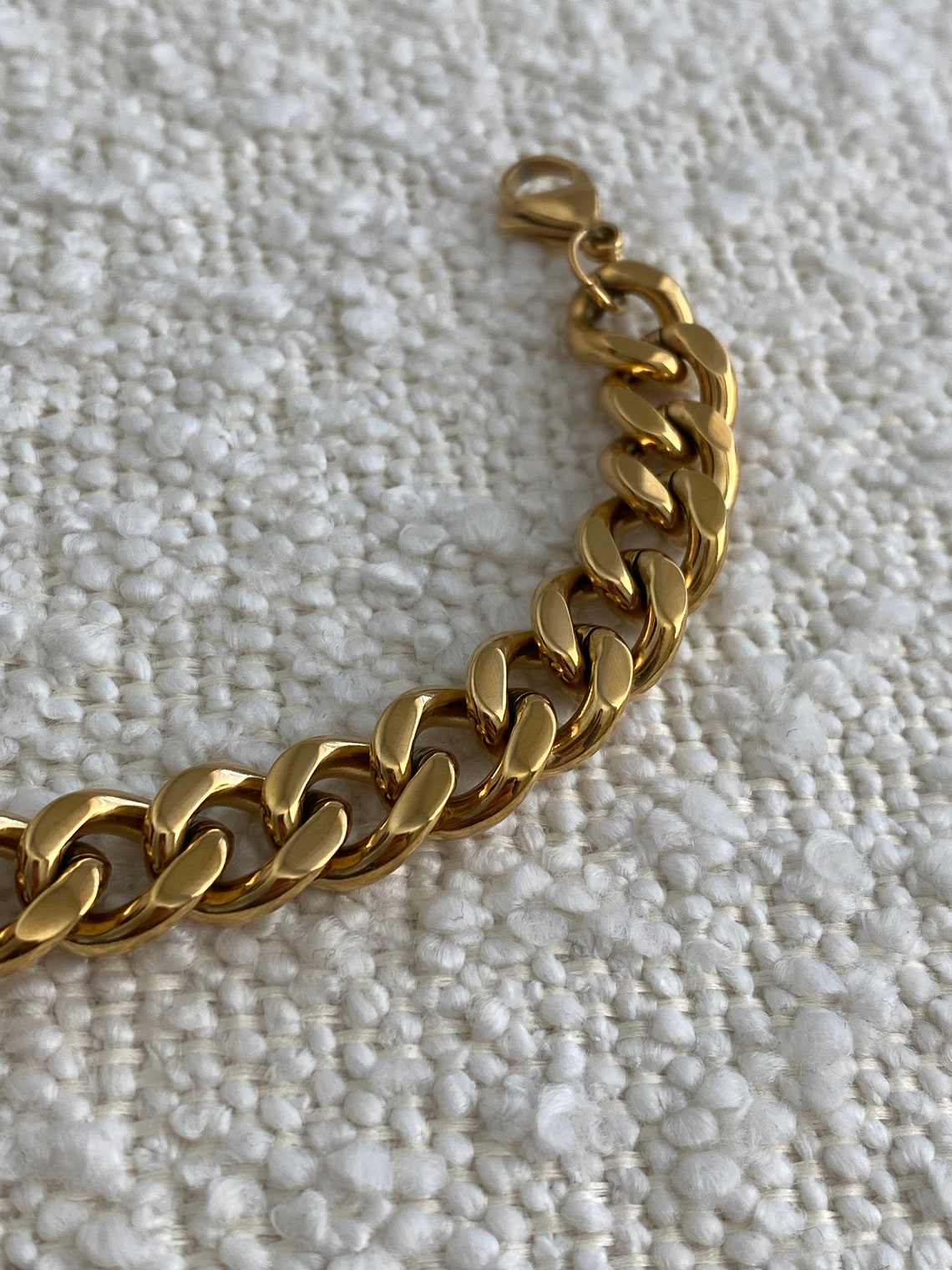 18K Gold Filled Thick Cuban Chain Bracelet | Chunky Statement Jewelry ...