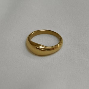 18K Gold Filled Irregular Wavy Ring | Chunky Waterproof Rings ...