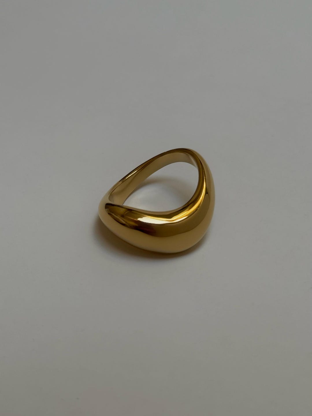 18K Gold Filled Chunky Curvy Wave Ring | Bold Timeless Golden Statement Rings | Thick Irregular ...