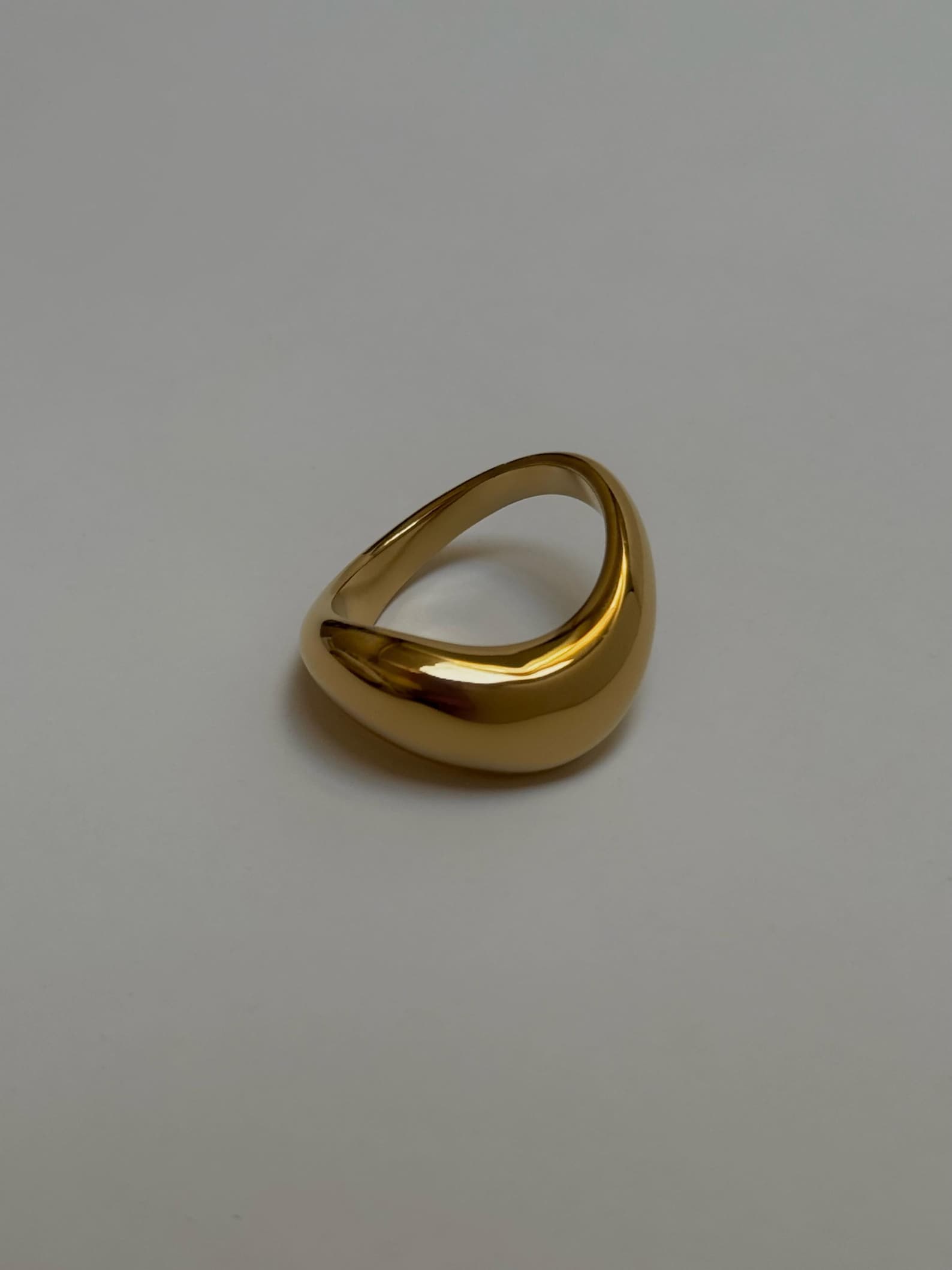 18K Gold Filled Chunky Curvy Wave Ring | Bold Timeless Golden Statement ...