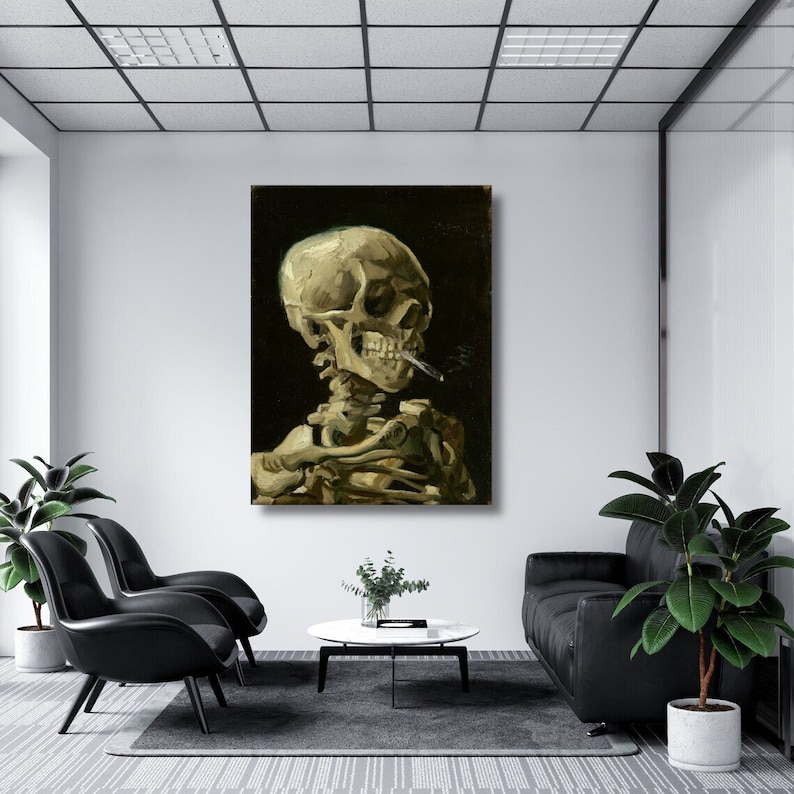 Vincent Van Gogh Head of a Skeleton With a Burning Cigarette - Etsy