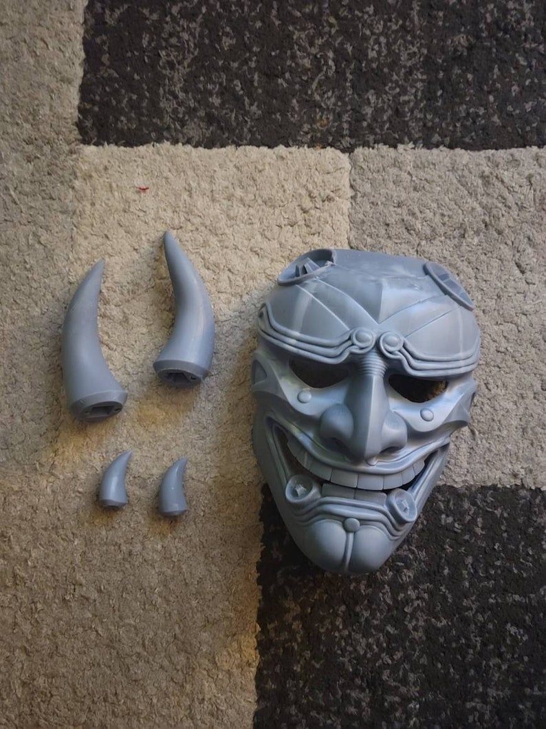 White Death Oni Mask Resin 3D Print - Etsy